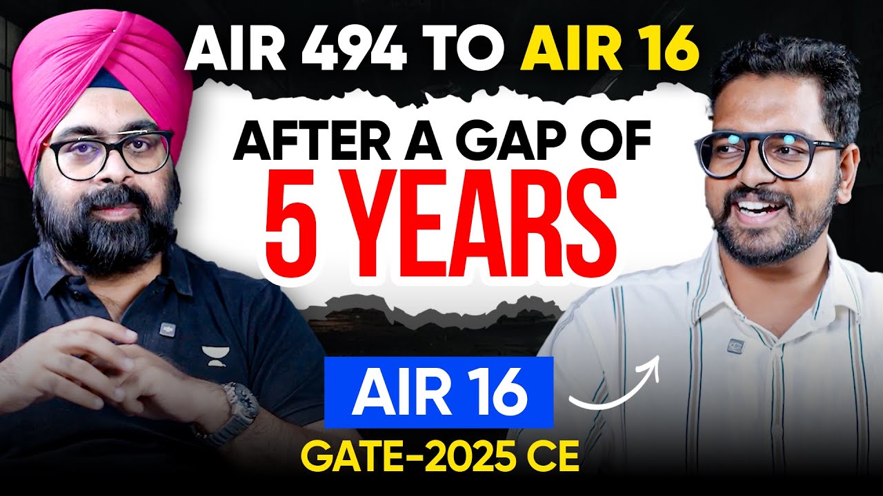AIR 494 To AIR 16 In GATE 2025 After A Gap of 5 Years | Revanth Shares ...