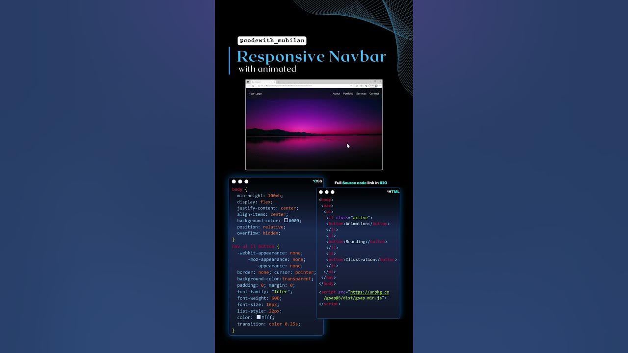 Responsive Navbar Using Css ️ Codewith Muhilan Css Coding Youtube