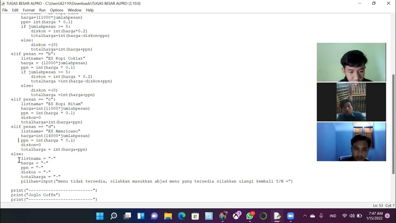 Membuat program kasir sederhana - YouTube