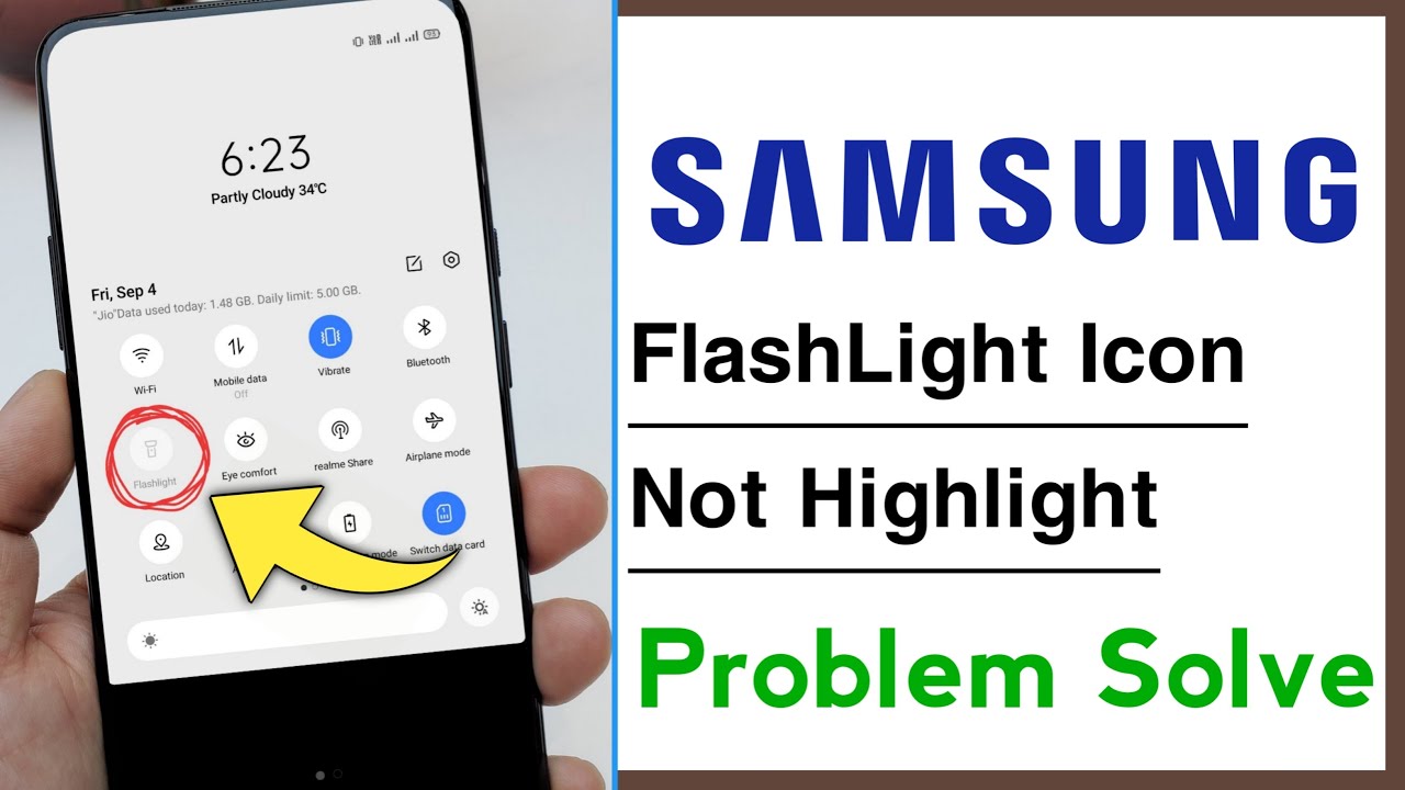 Samsung FlashLight icon Not Highlight Problem Solve - YouTube