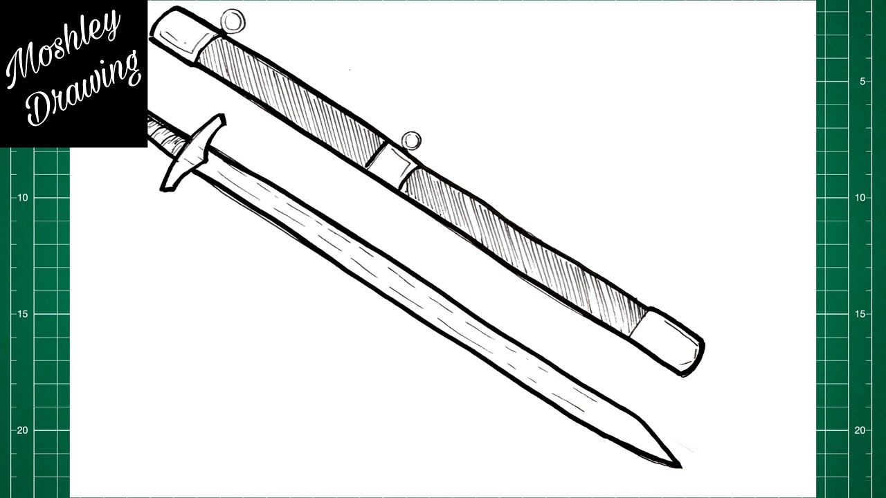 How to Draw a Knight Sword Step by Step - YouTube