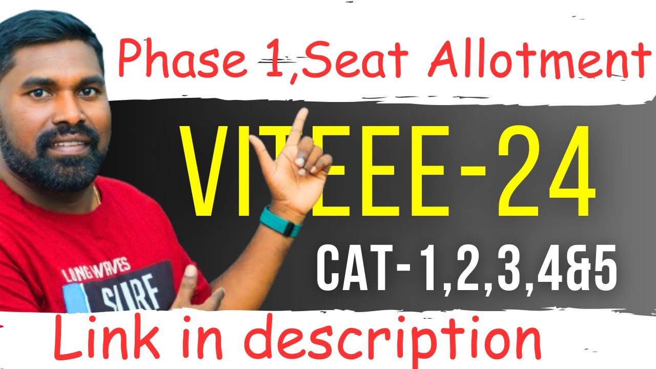 VITEEE Phase 1 Seat Allotment 2024 Released PRASAD SIR YouTube