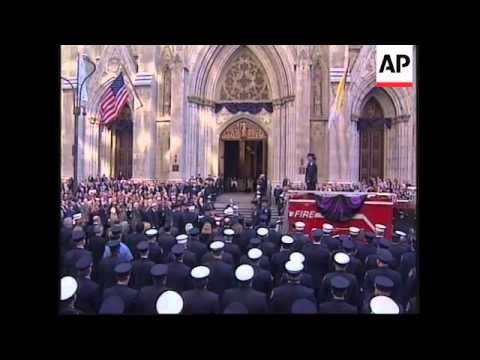 Funeral for firefighter who lost his life in WTC collapse - YouTube