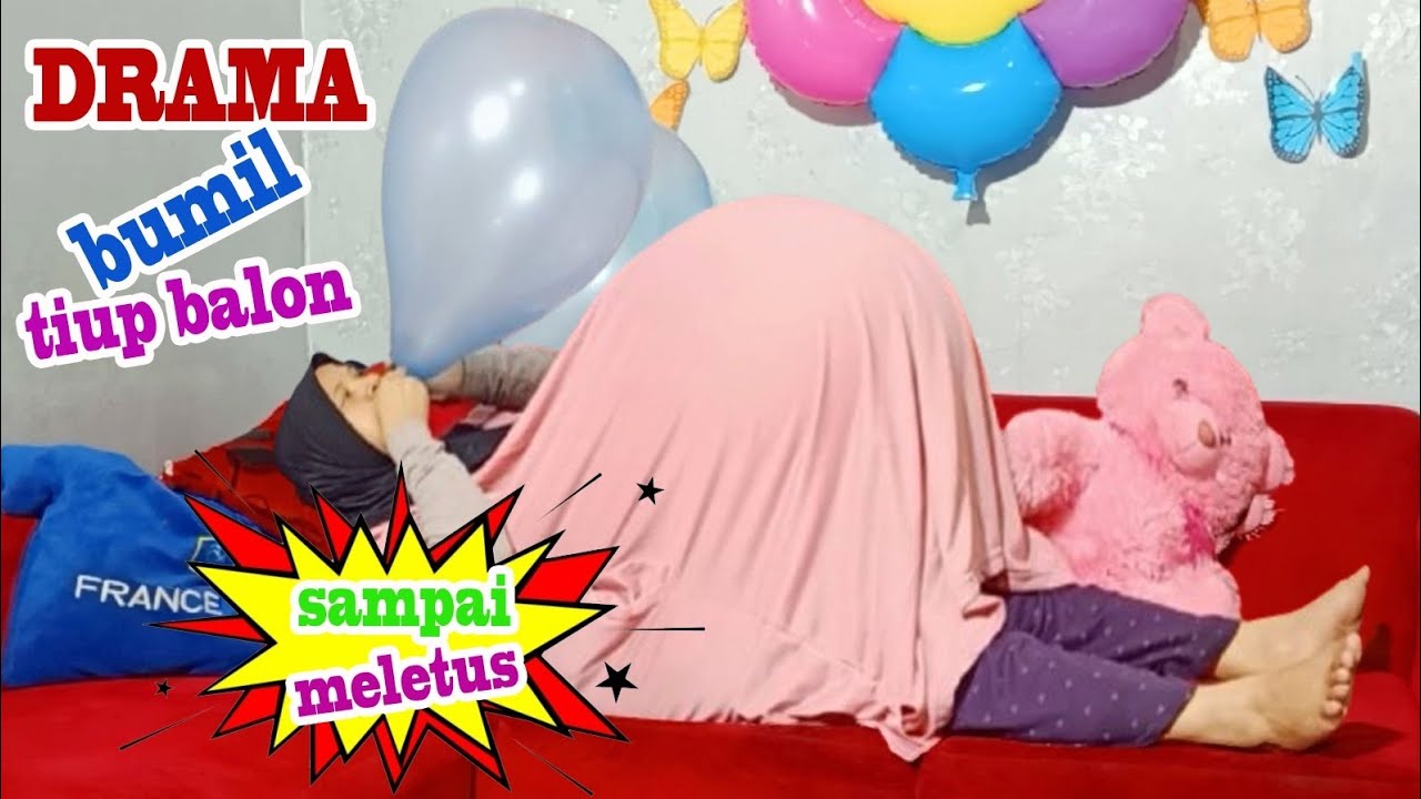 Tiup balon biru perut membesar#balloon #memecahkanbalon #tiupbalon# ...