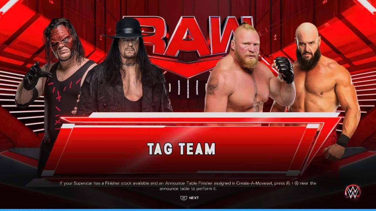 WWE 2K23 | The UnderTaker & Kane vs Brock Lesnar & Braun Strowman | RAW ...