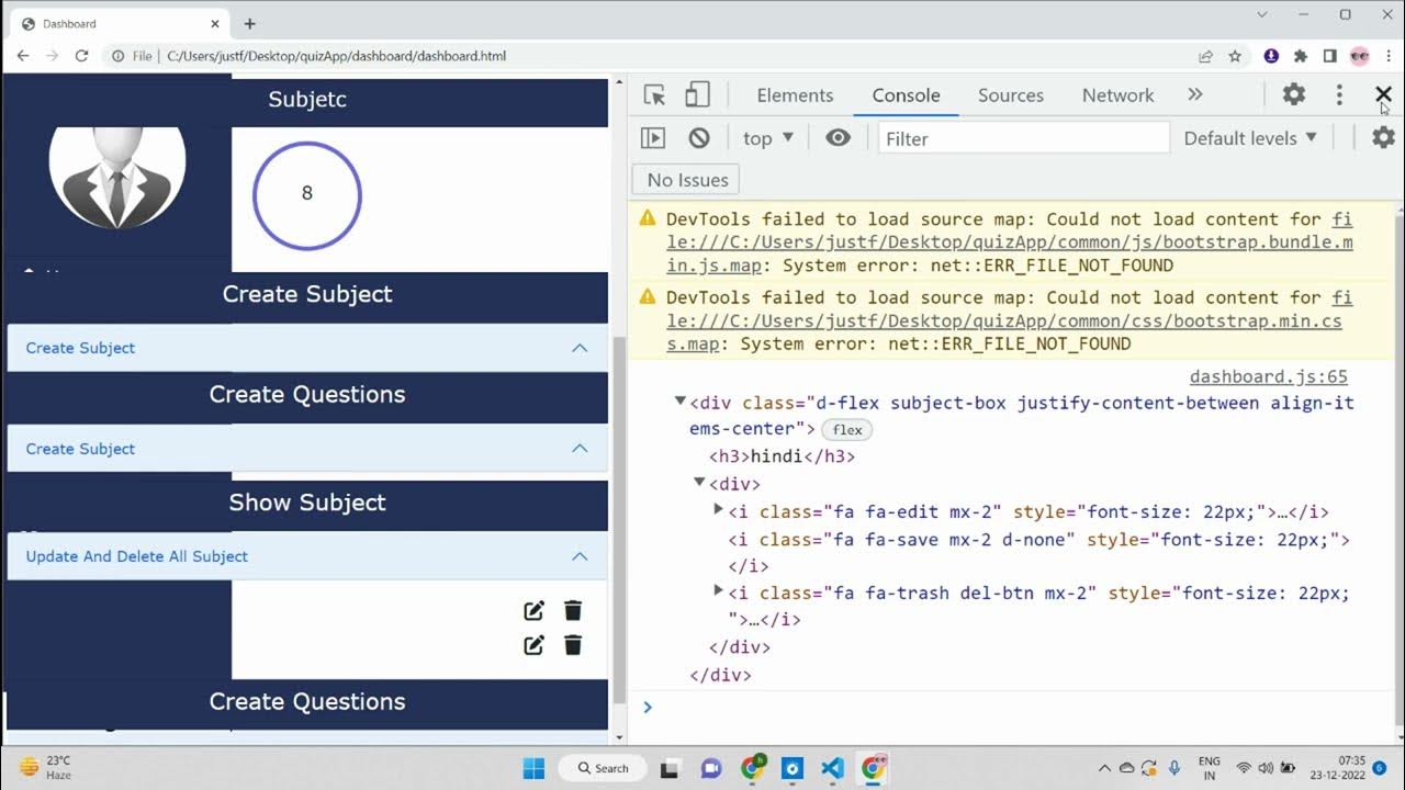 P 8 How To Make Quiz App Using Javascript Build Quiz App With Html Css And Javascript In Hindi