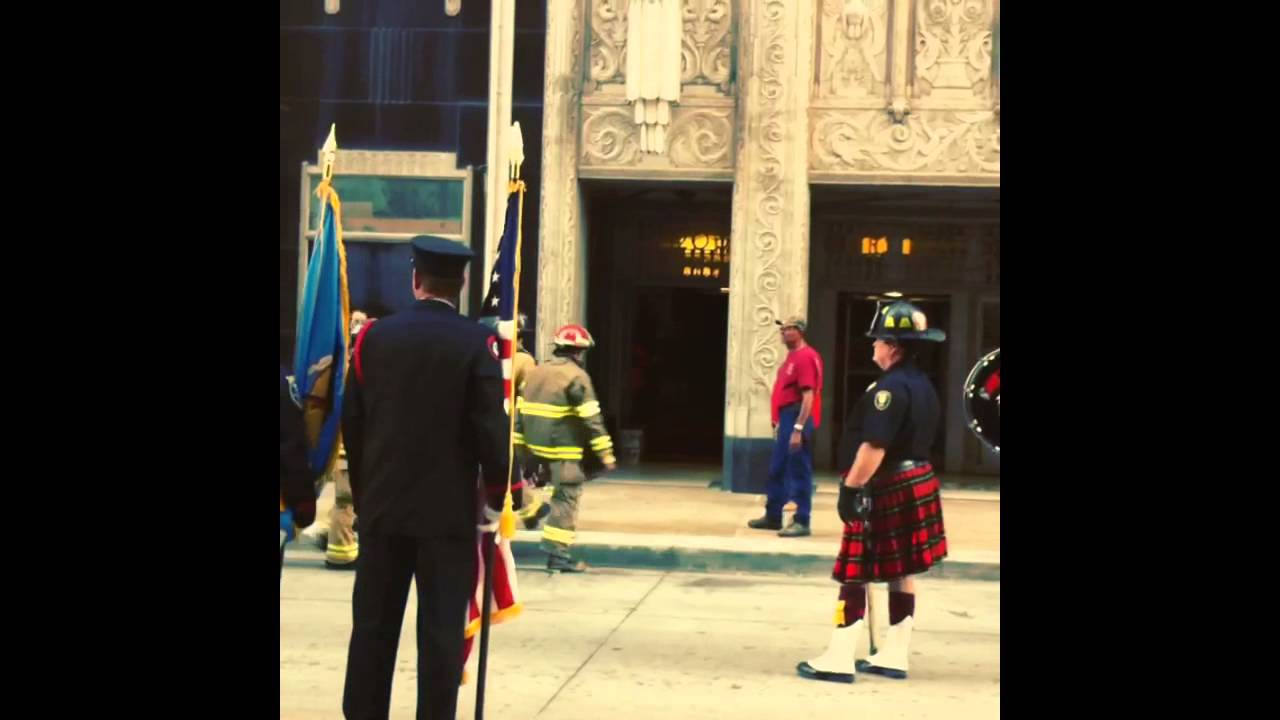 2013 OKC Stair Climb - final firefighters entering the building - YouTube