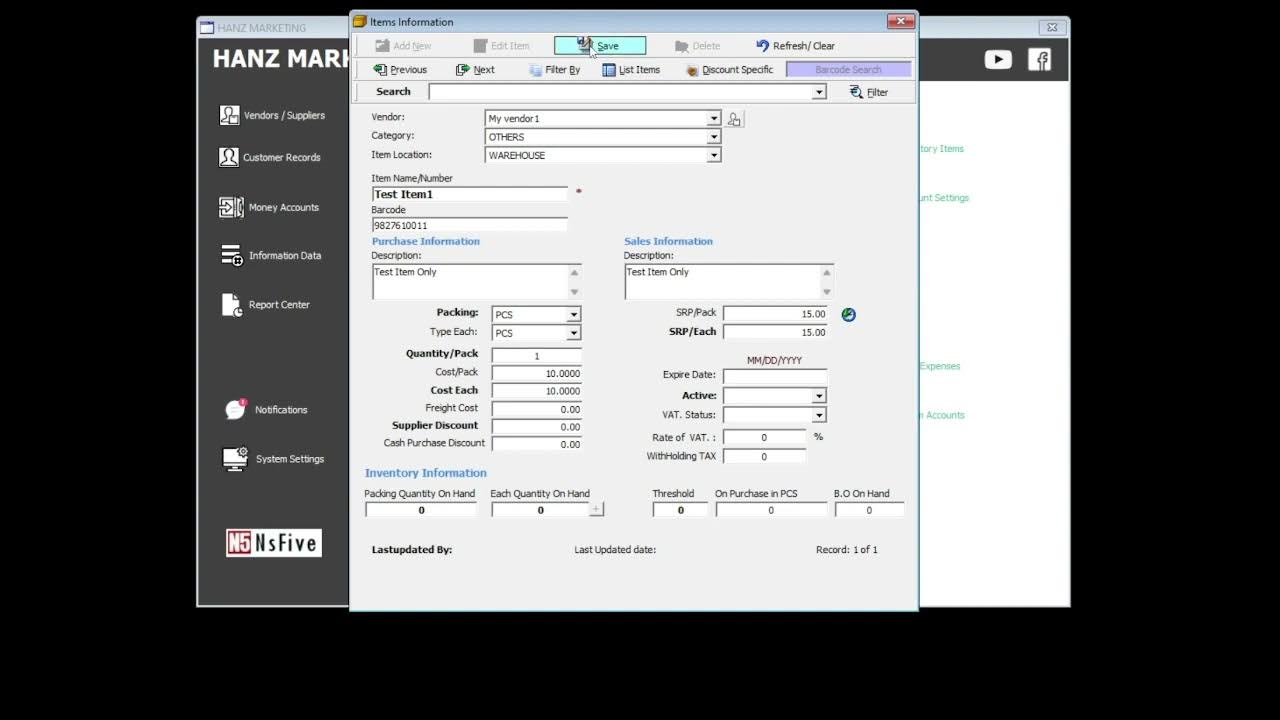 how to add Inventory Items and edit inventory items quantity - YouTube