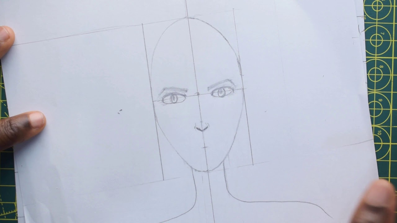 How to draw simple fashion figure face - YouTube