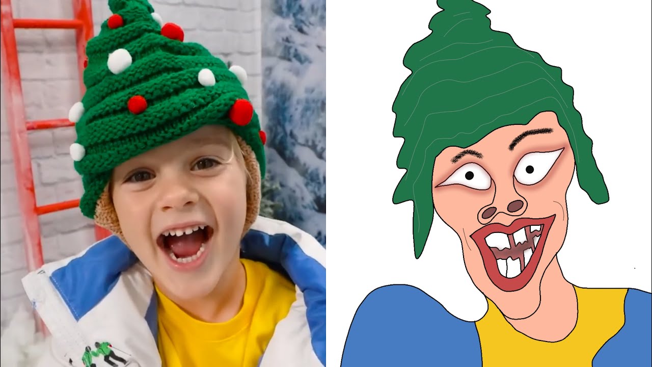 Vlad and Niki celebrating Christmas Day - Vlad and Niki funny drawing ...