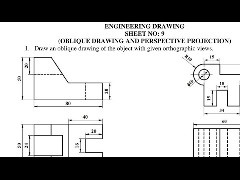 oblique drawing Engineering drawing -1 IOE || New tutorial 9.1a ||by ...