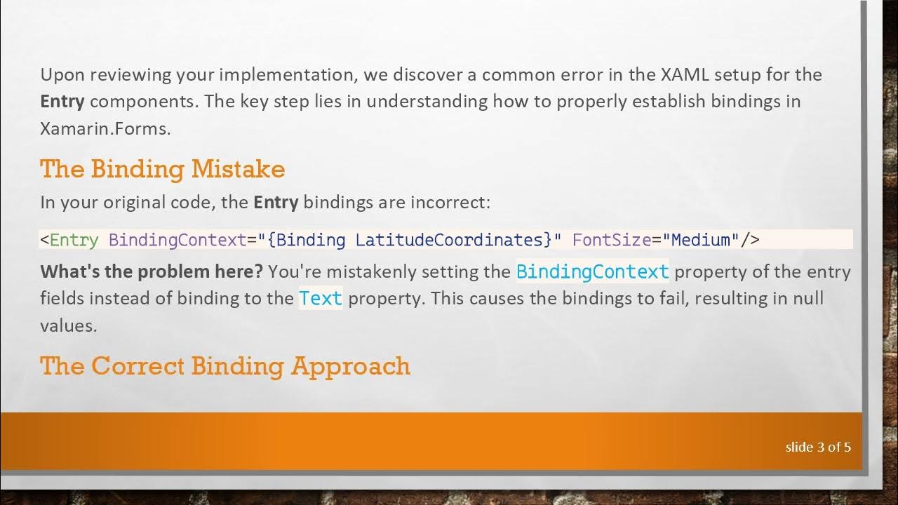 Resolving Xamarin.Forms Binding Issues: A Quick Fix - YouTube
