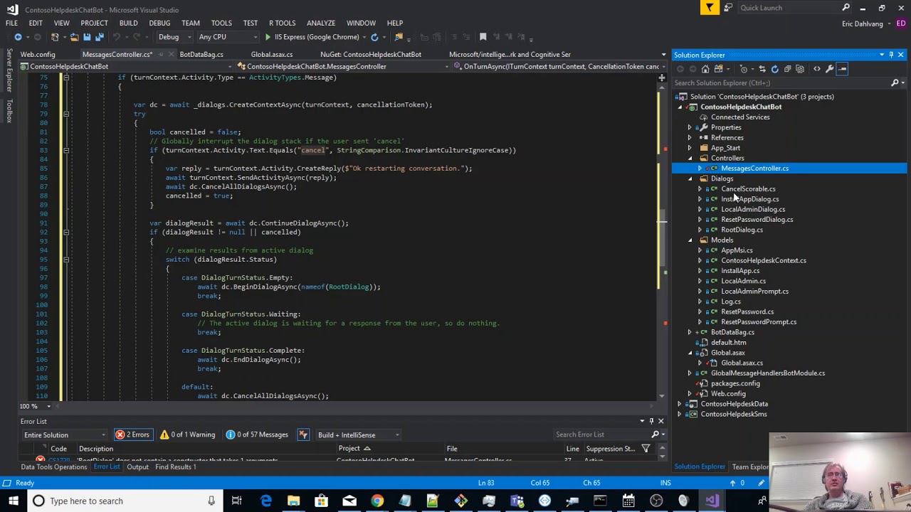 Bot Builder dotnet V3 to V4 Migration - YouTube