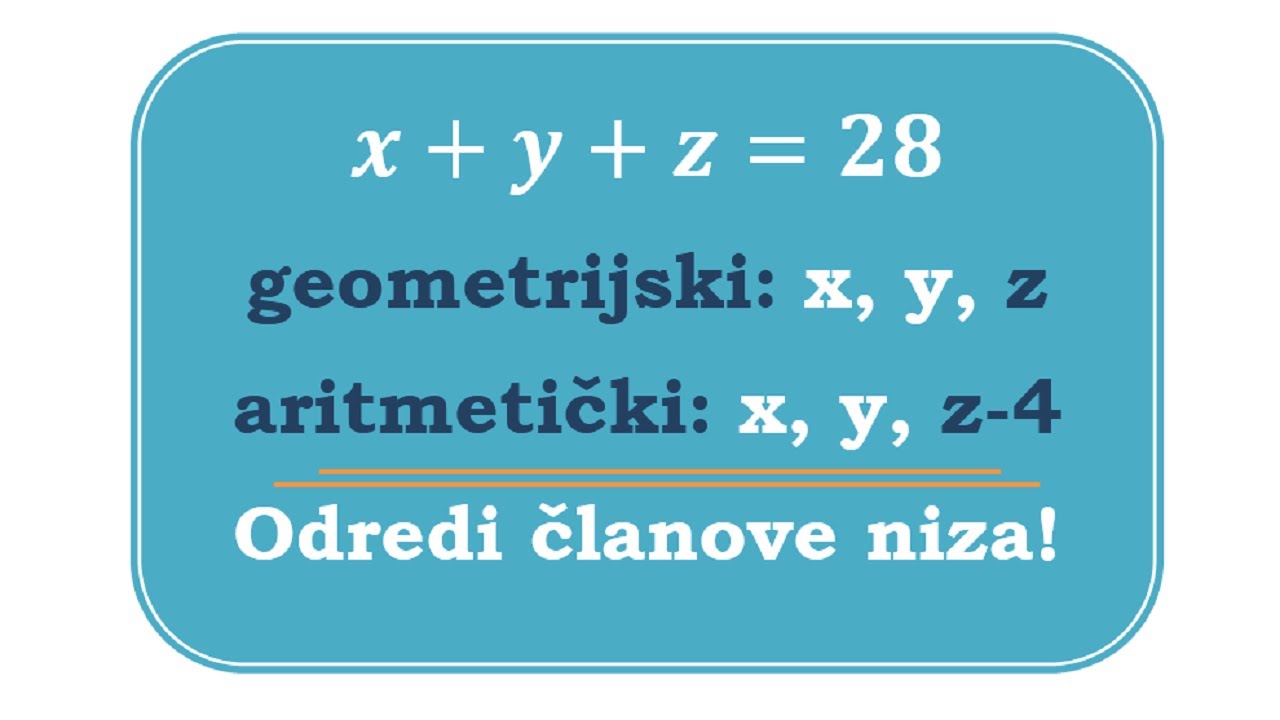 Aritmetički i geometrijski niz - YouTube