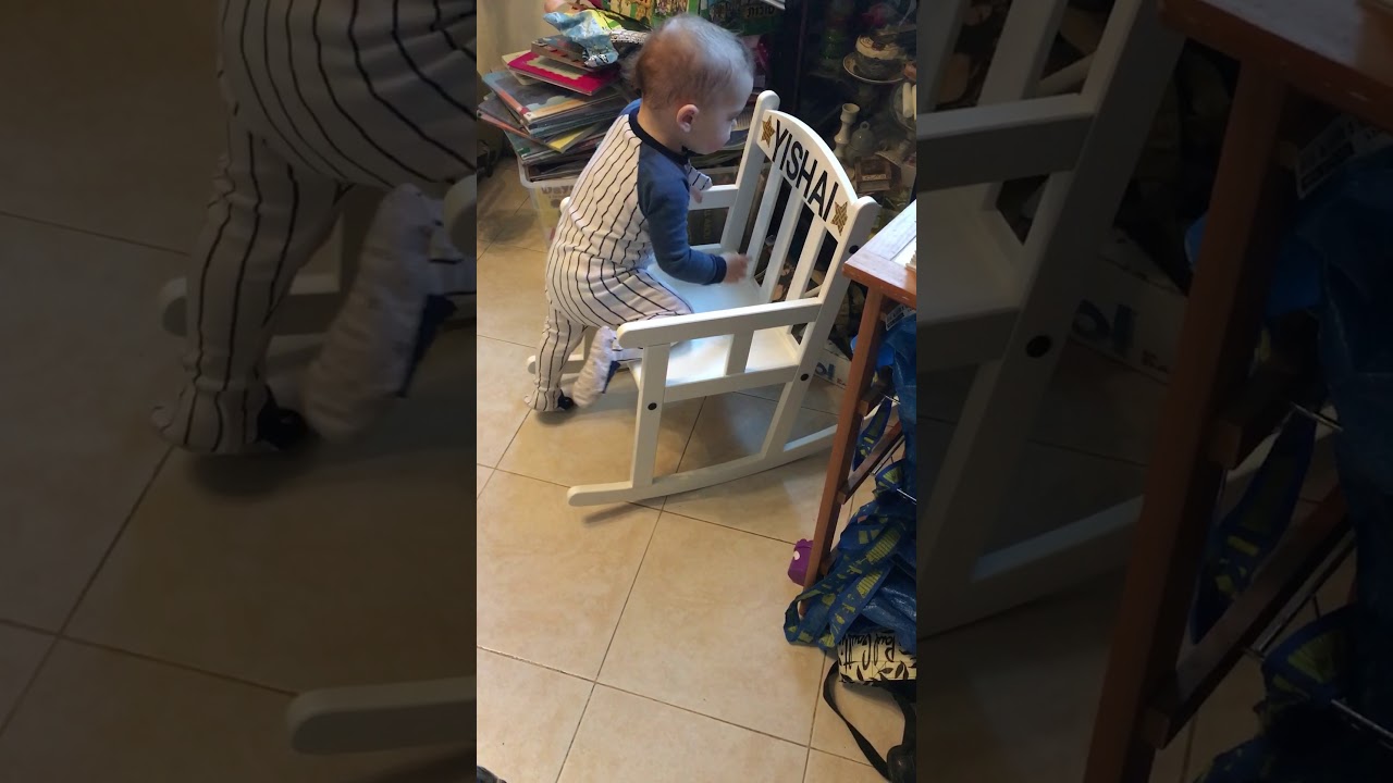 Baby loves ikea rocking chair - YouTube