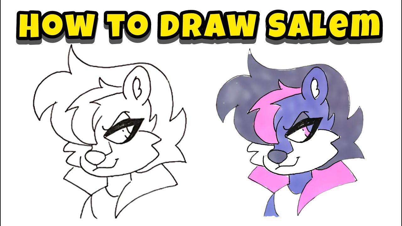 How to Draw Salem the Skunk from Indigo Park – Beginner's Guide to ...