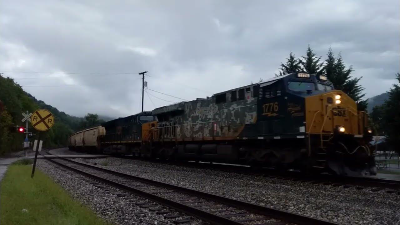 CSX 1776 Spirit of Our Armed Forces Leads An Eastbound Grain Train! - YouTube