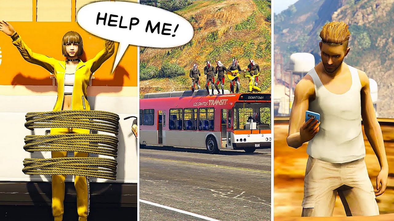 GTA V : GTA X FREE FIRE | ADAM SAVES KELLY | SHORT ANIMATED STORY - YouTube