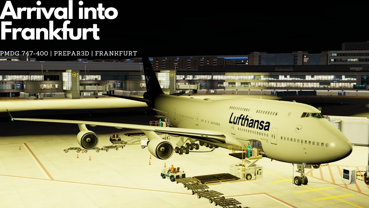 P3Dv5.3 | Arrival into a BUSY evening at Frankfurt (EDDF/FRA) | PMDG 747-400 | VATSIM - YouTube
