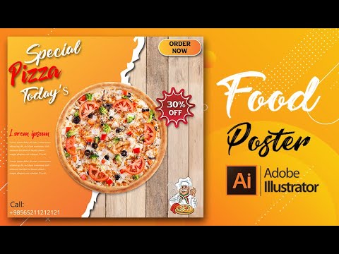 Design Food Poster Design in - Adobe Illustrator Tutorial - YouTube