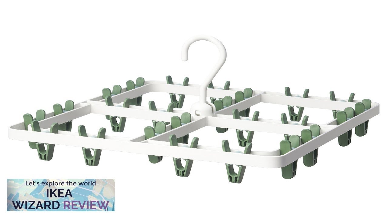 SLIBB IKEA Hang dryer 24 clothespins green Review - YouTube