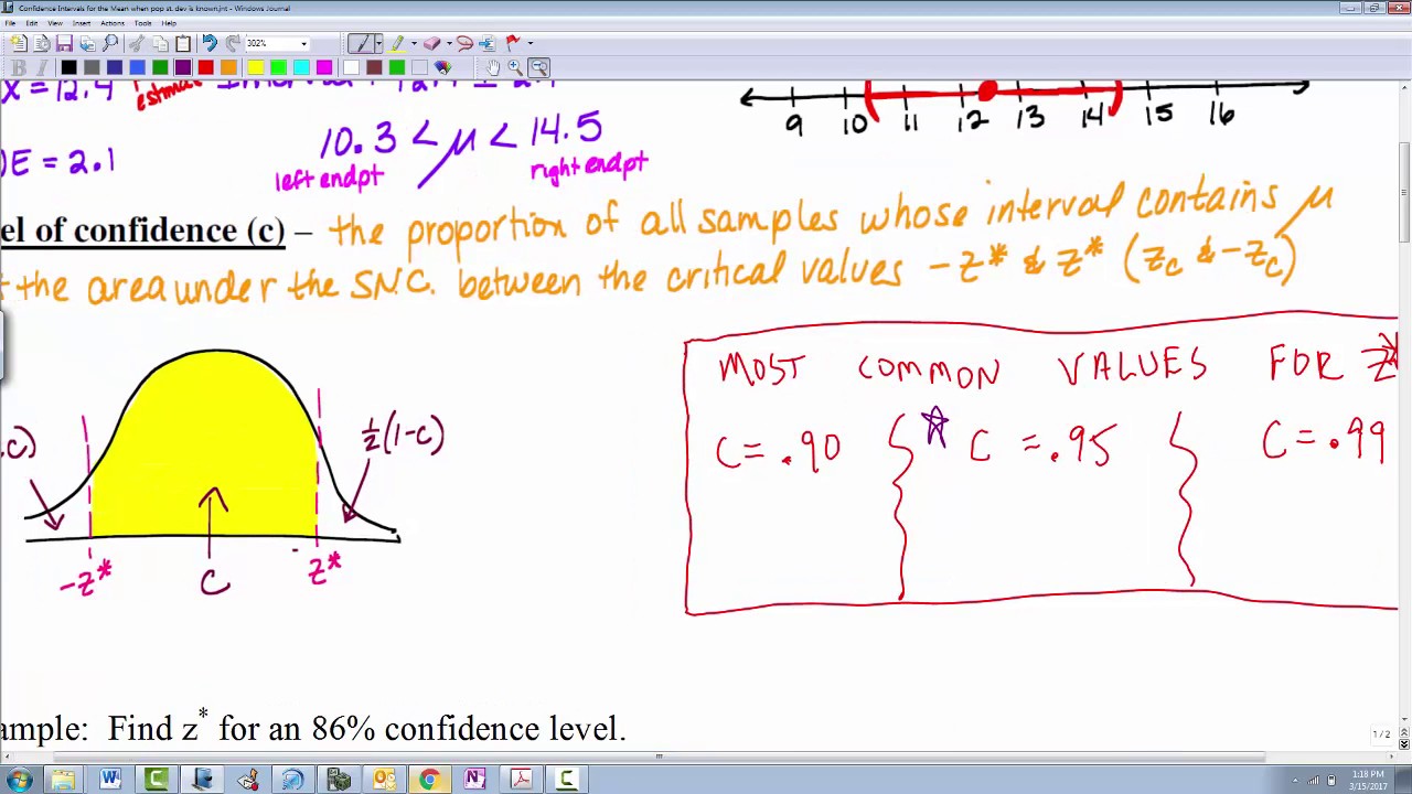 Confidence Intervals When Sigma Known - YouTube