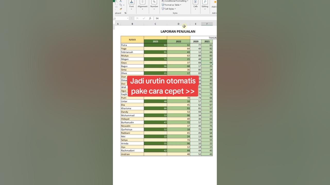 Sort Left To Right Excel Exceltips Exceltricks Youtube