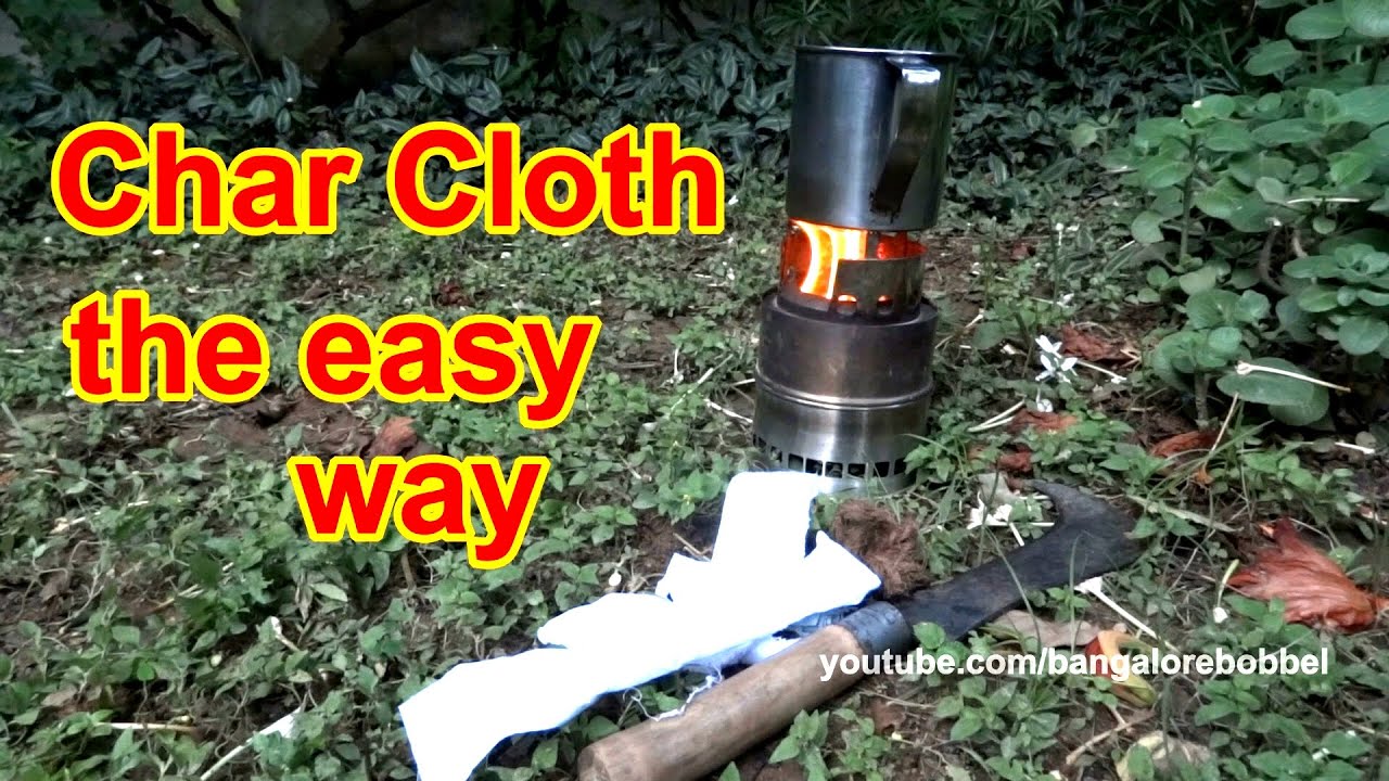 Making Char Cloth - the EASY way in a Woodgas Stove - YouTube