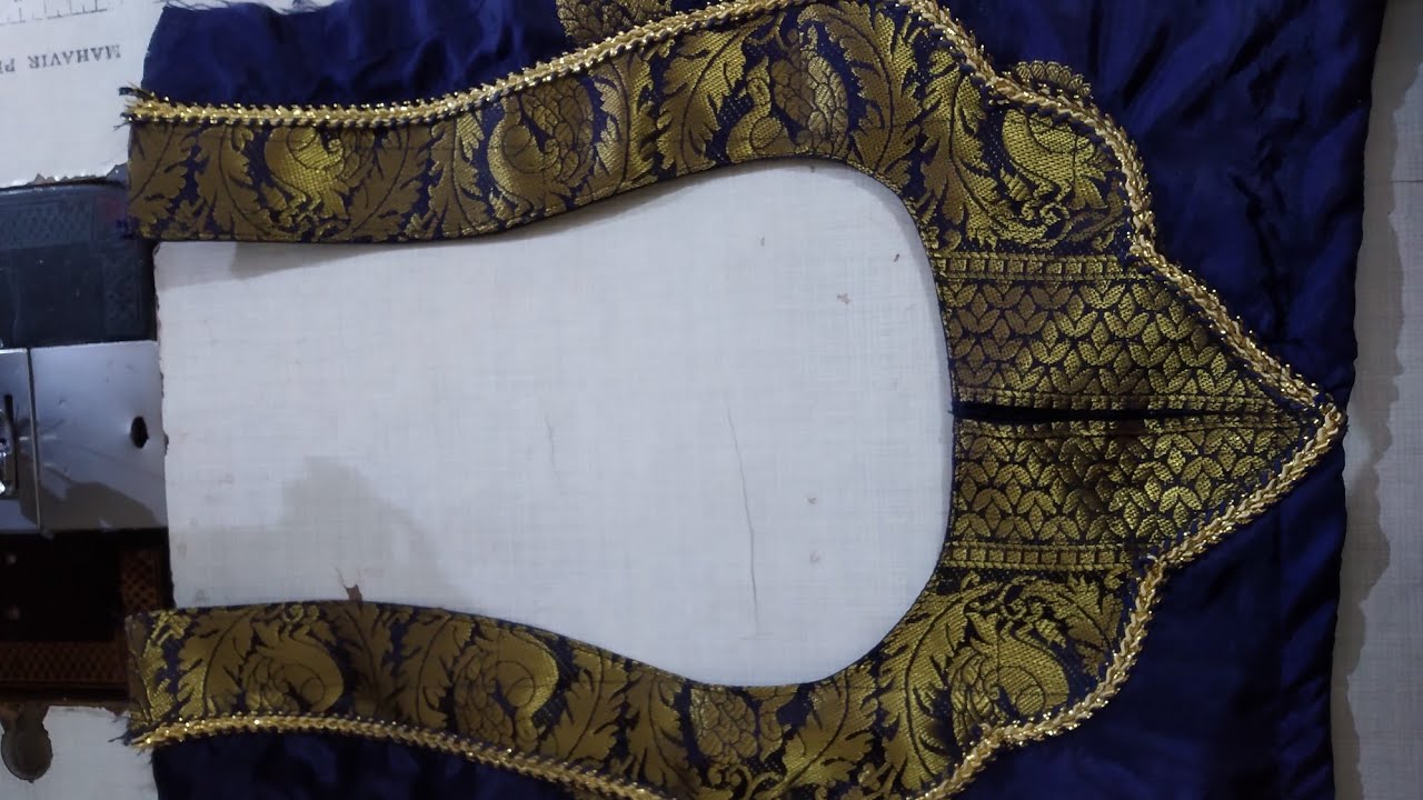 easy method pethani saree blouse back neck design cutting and stitching ...