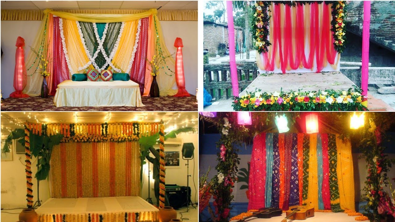 bridal/holud stage design at home //গায়ে হলুদের স্টেজ সাজানোর আইডিয়া ...