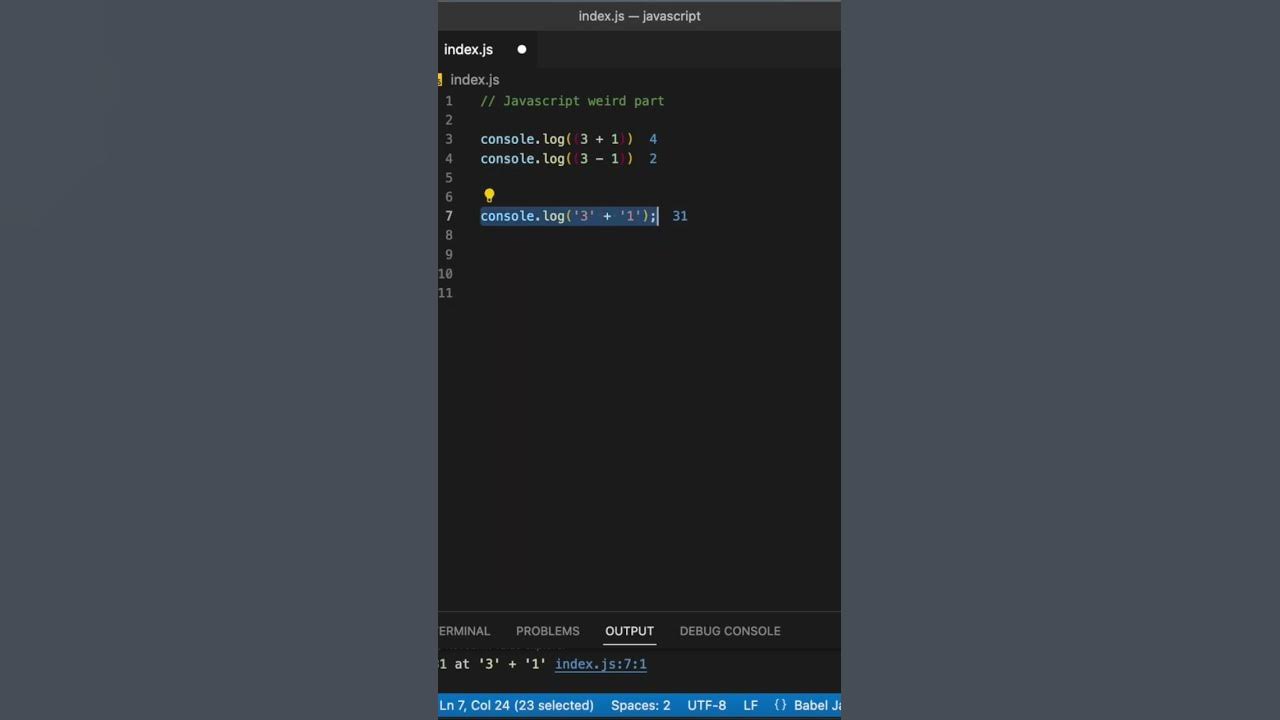 Javascript Weird Part Shorts Webdev Css3 Htmltutorial Js Youtube