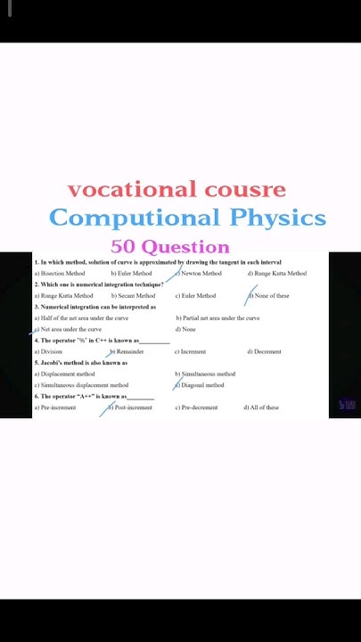 Computational physics Vocational course 50 question Agra college PDf join telegram grp - YouTube