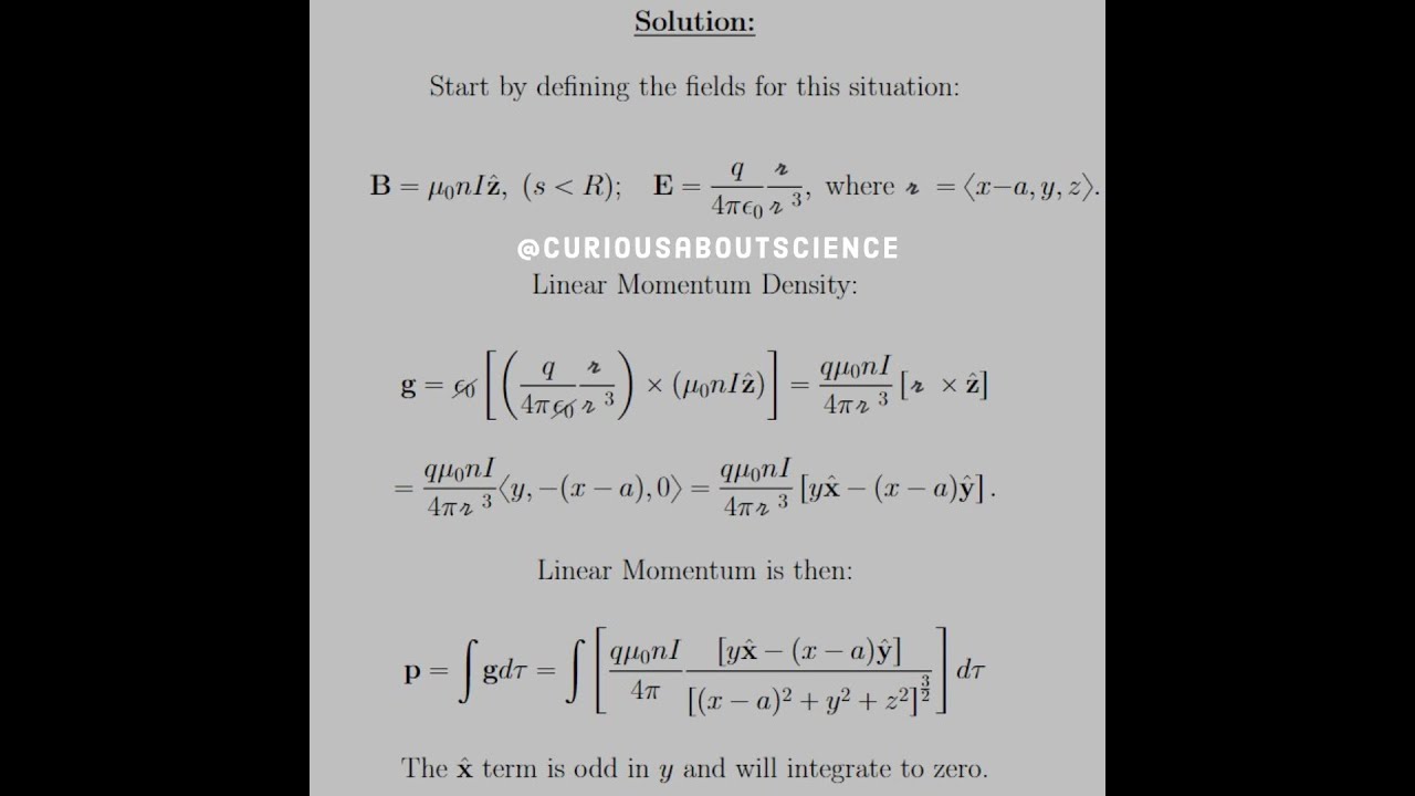 Problem 8.22 - Conservation Law Extras: Introduction to Electrodynamics ...