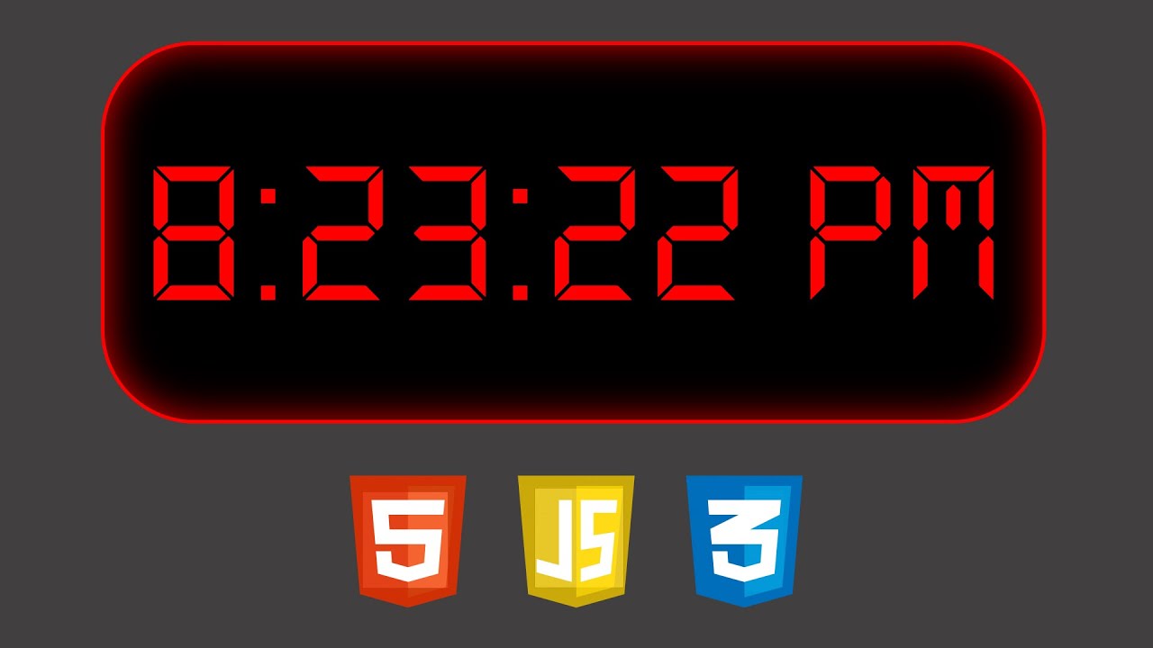 Digital Clock Using Html Css And Javascript Youtube 4086