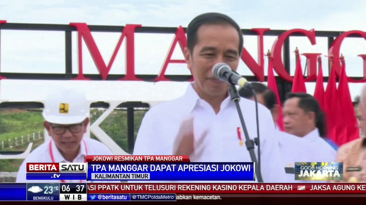 Jokowi Resmikan TPA Sampah Manggar - YouTube