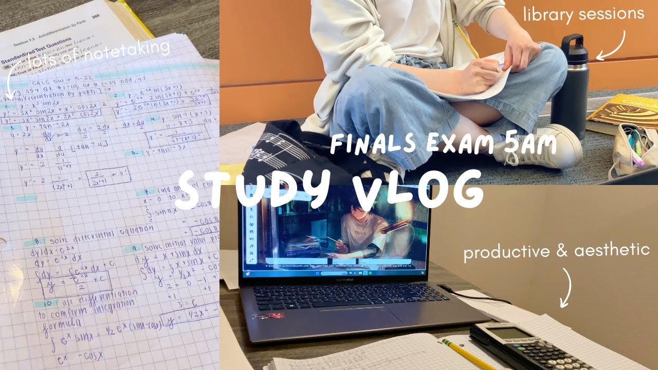 study vlog ₊˚⊹♡🧸waking up at 5am, library sessions & finals exam - YouTube