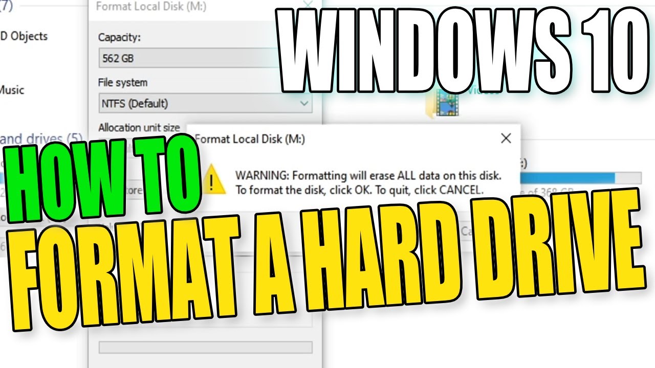 How To Format A Hard Drive In Windows 10 - YouTube