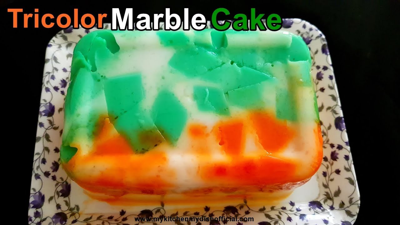 Tricolor Marble Cake Recipe | Agar Agar China Grass Recipe ...