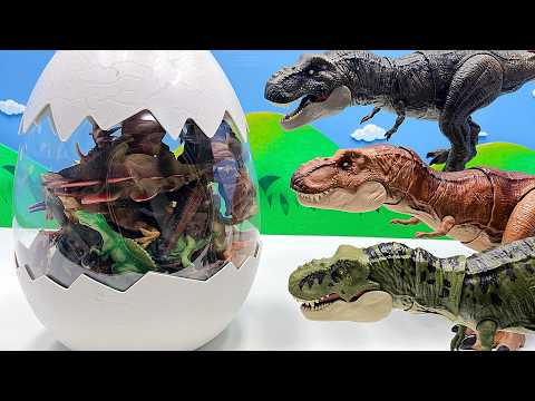 DIY Jurassic world With Broken Dino Egg!  3 Tyrannosaurus Laying Egg - ankylosaurus Brachiosaurus