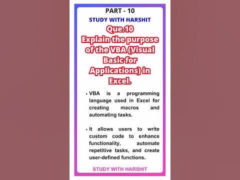 Part 10 Excel Interview Question And Answer For Freshers / Que 10 VBA in Excel with Sample ...