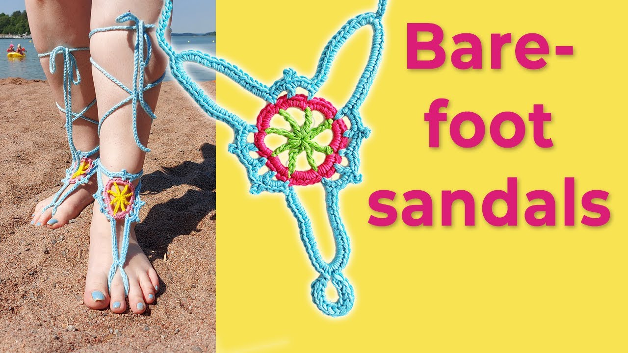 How to crochet barefoot sandals - YouTube