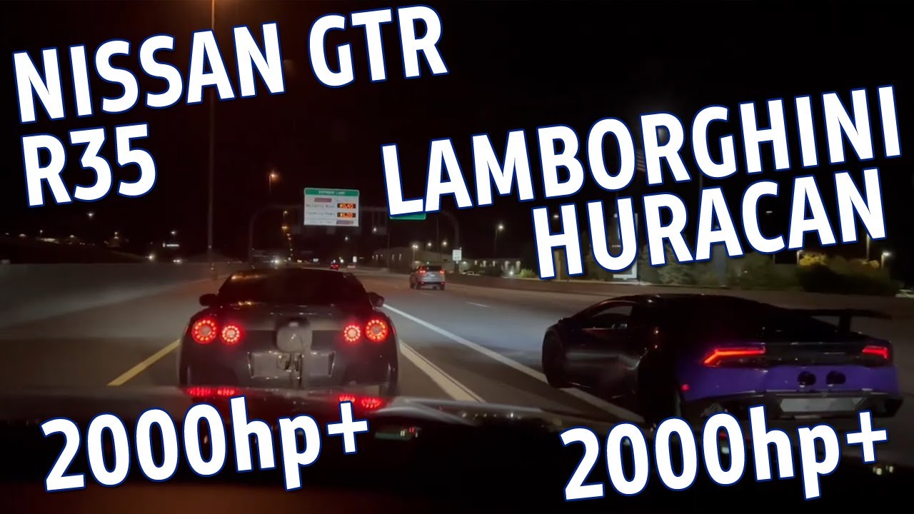 +2000 HP NISSAN GTR R35 vs +2000 HP Lamborghini Huracan - YouTube