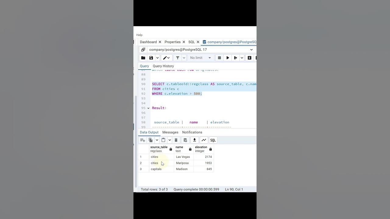 System Column Tableoid Usage In Inheritance In Postgresql Best Postgresql Tutorial Shorts