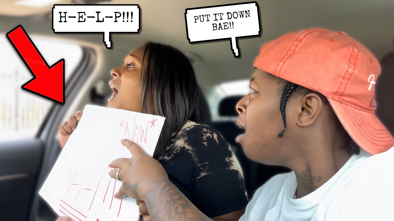 HOLDING A “ HELP ME “ Sign OUT THE WINDOW For PEOPLE PRANK 😱!! - YouTube