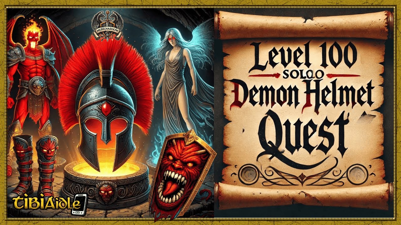 Lvl 100 Solo Demon Helmet Quest - TibiaIdle - YouTube