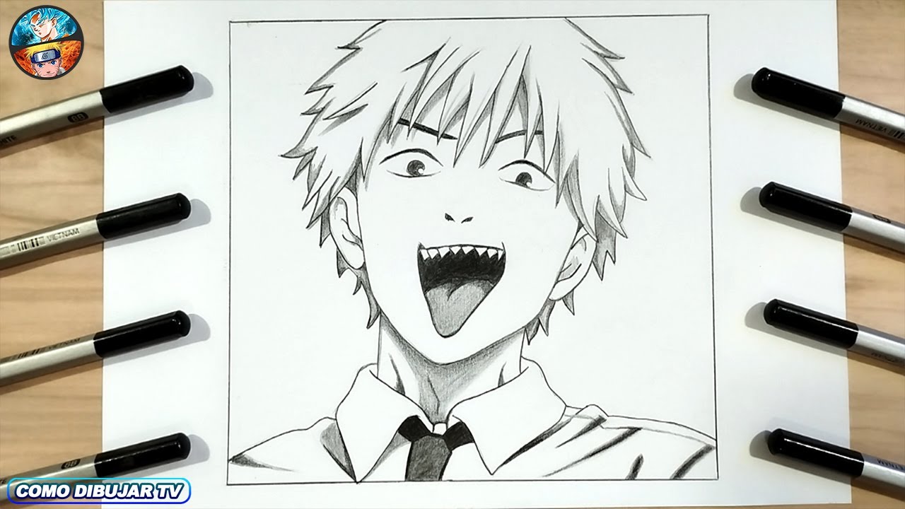 Como Dibujar Anime - Denji ( Chainsaw Man ) Anime Drawing (Denji ...