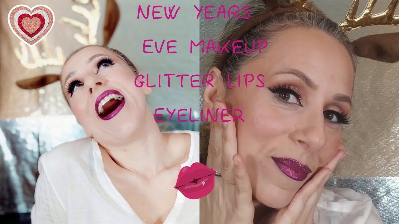 ΠΡΩΤΟΧΡΟΝΙΑΤΙΚΟ ΜΑΚΙΓΙΑΖ GLITTER LIPS, EYELINER - YouTube
