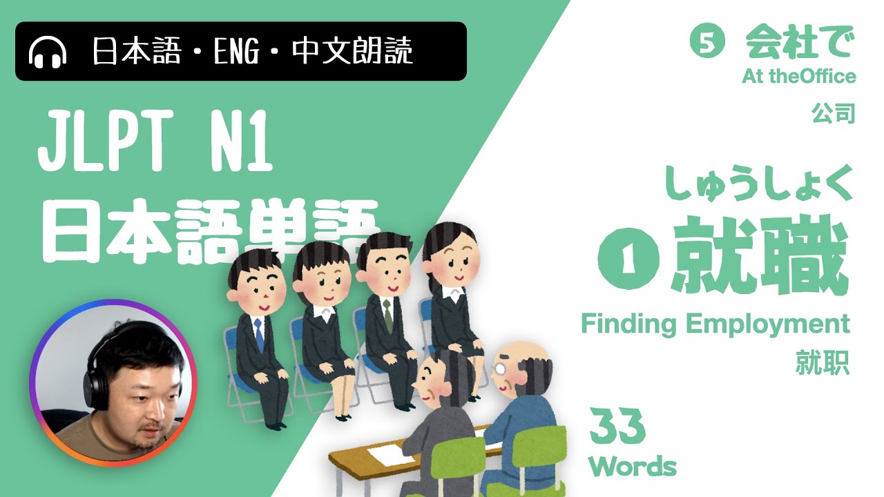 C05-E01 Japanese Words About Finding Employment | JLPT N1 Vocabulary ...