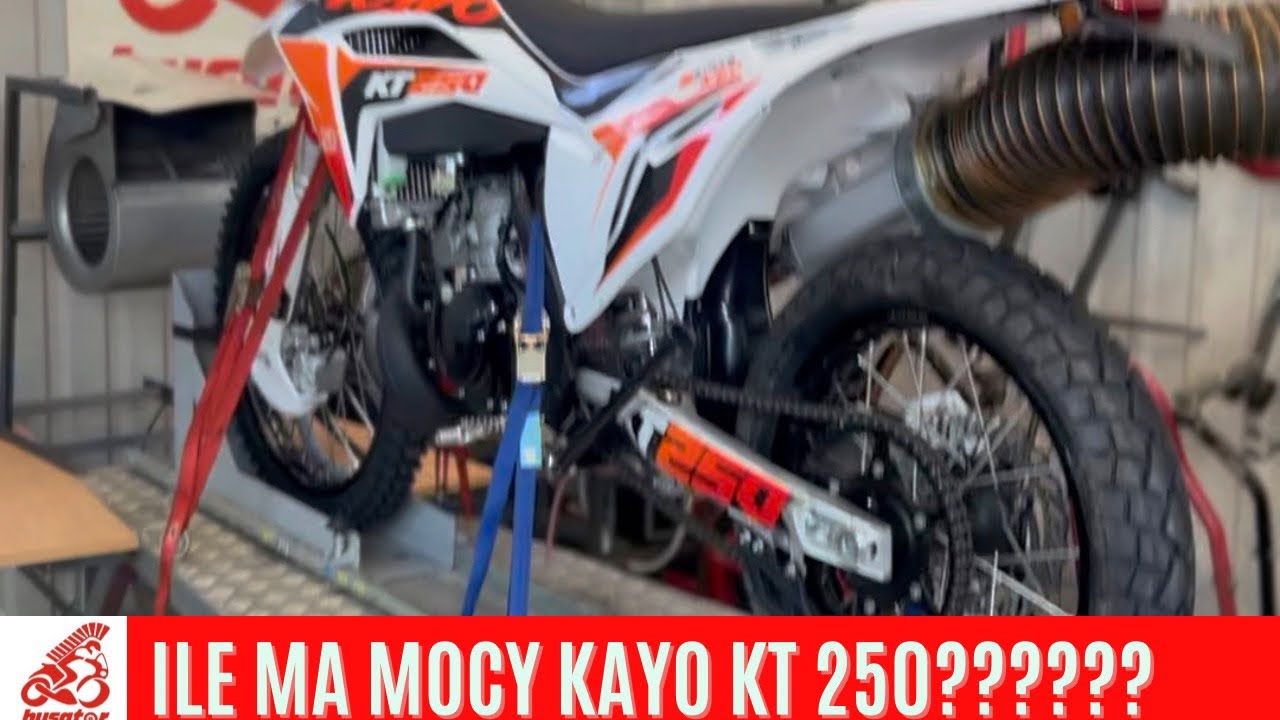 Ile ma mocy Kayo KT250 2T?? Wyniki na hamowni. - YouTube