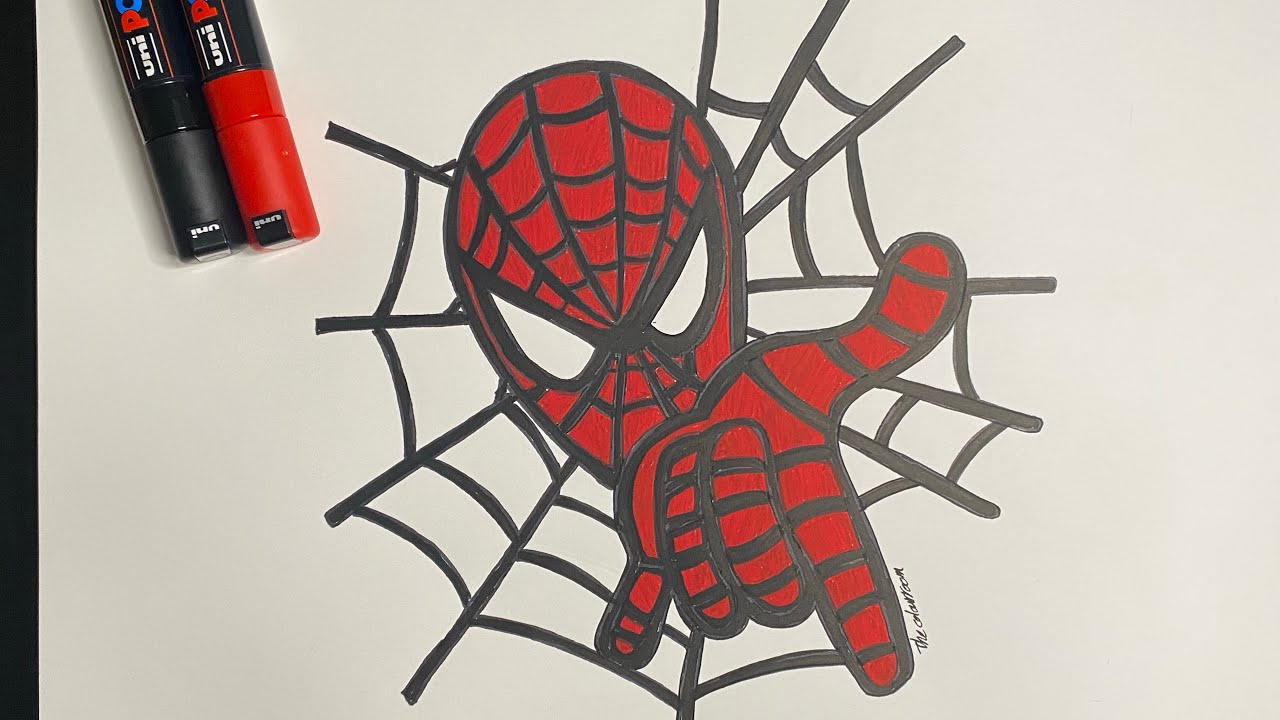 How to draw Spider-Man with posca markers (No way home)🕸️ #drawing ...